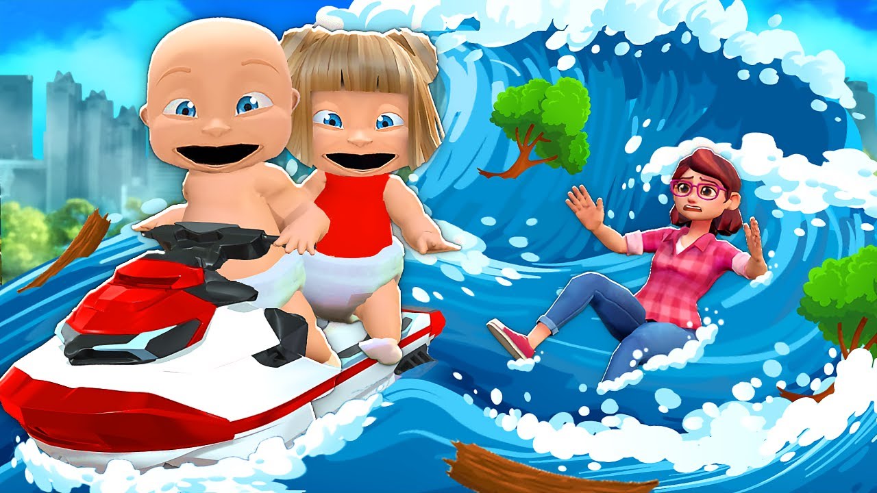 Baby & Girlfriend Create 100 Tsunami Floods To Prank Parents! - YouTube