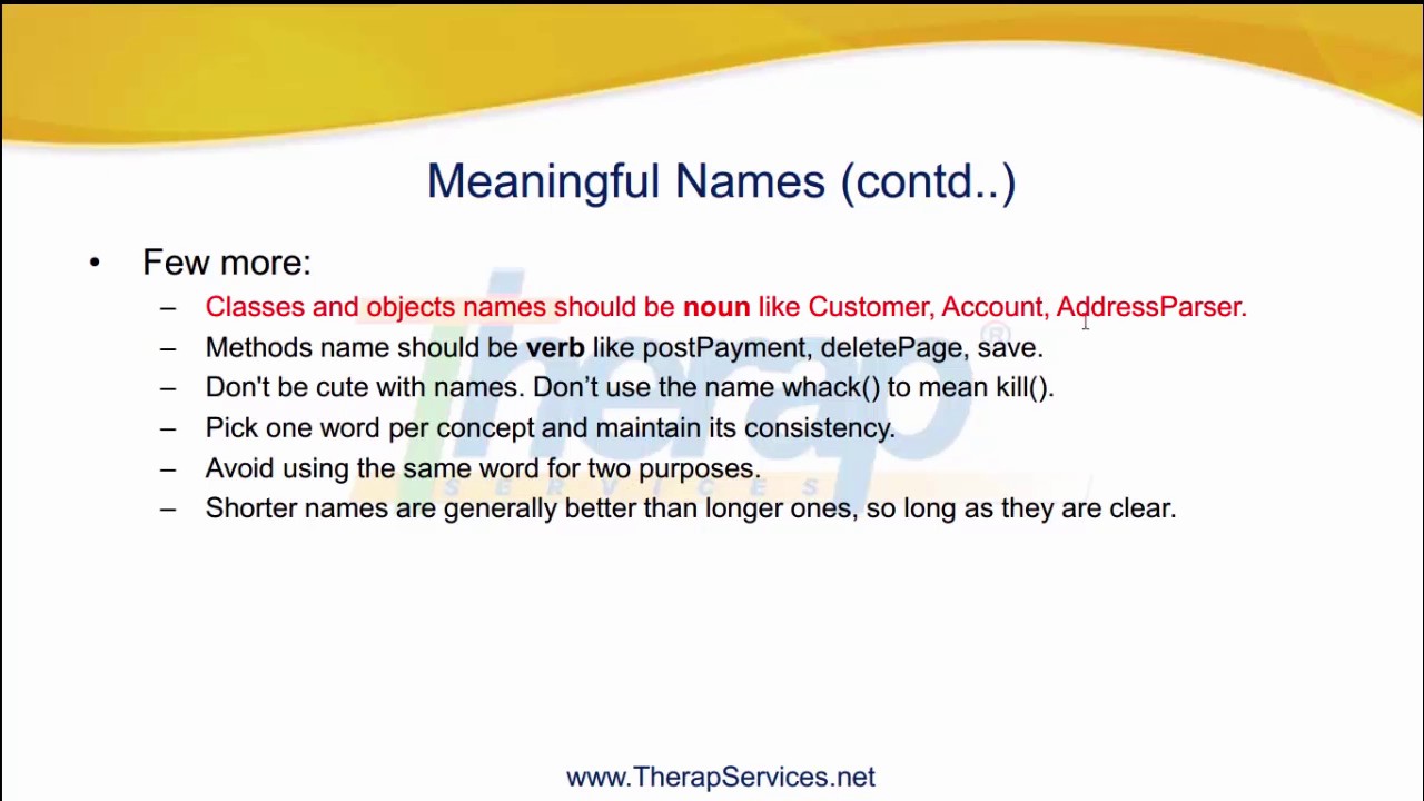 CS207 - Clean Code - Meaningful Names (3/3) - YouTube