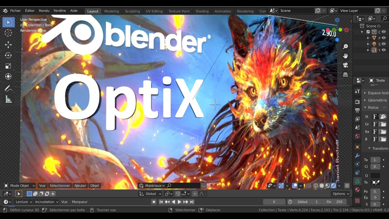 OptiX Blender 2.90 Français Tutoriel Svm6 (détail des manips) - YouTube