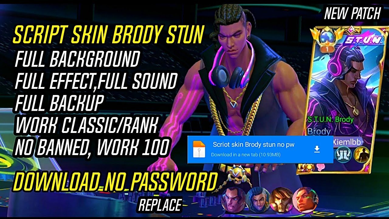 Update! Script Skin Brody STUN No Password | Full Effect Voice Patch ...