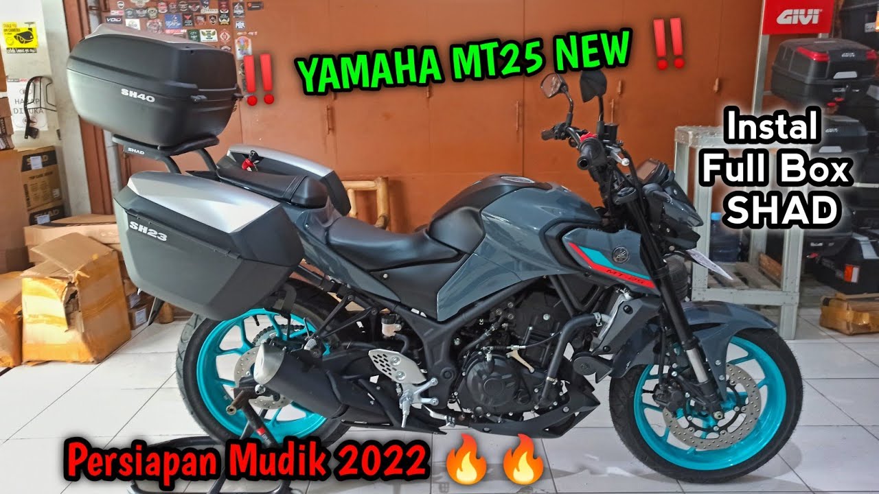 YAMAHA MT25 NEW | MODIFIKASI TOURING FULL BOX SHAD SH40 + SH23 COVER - YouTube