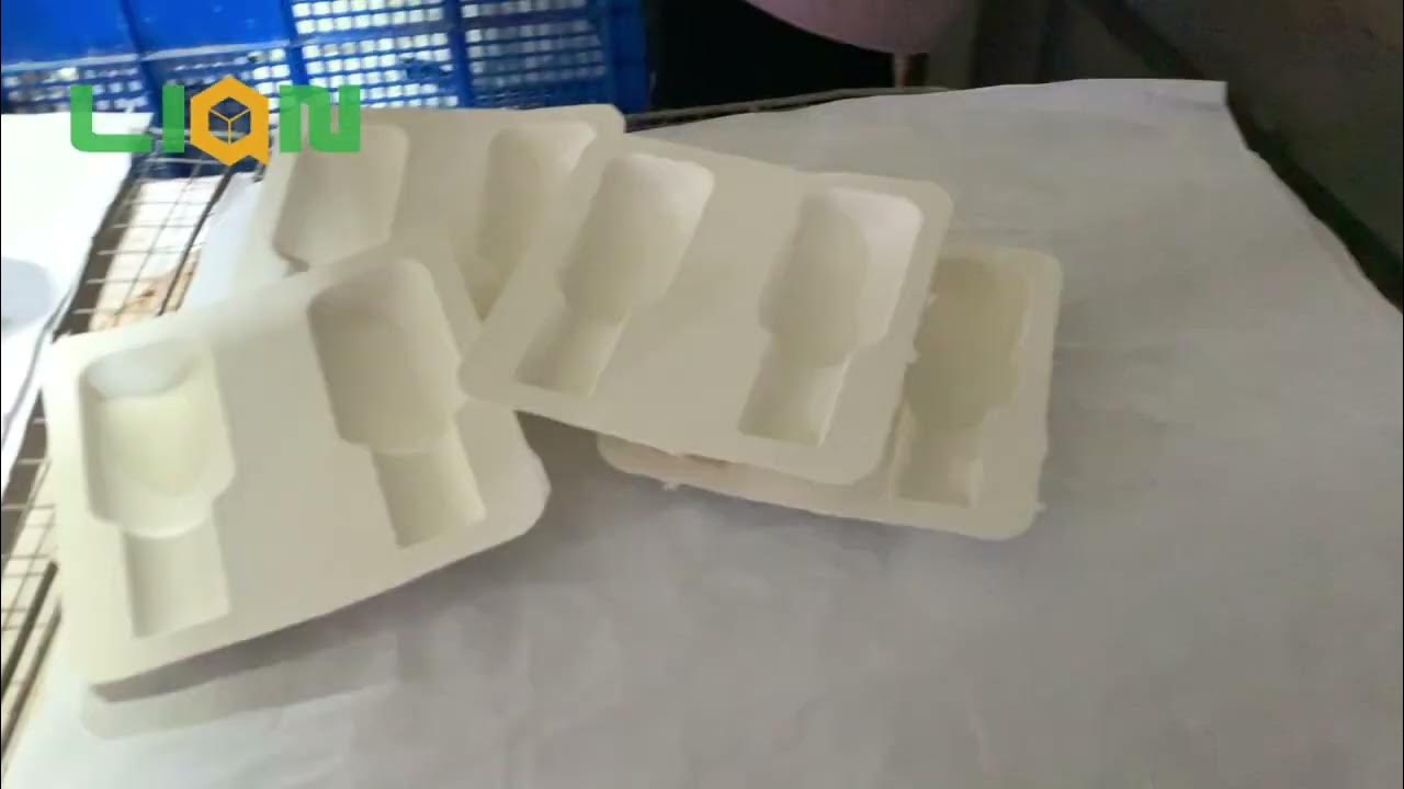 Lian Pack | Dry Press Pulp Molded Packaging Production - YouTube