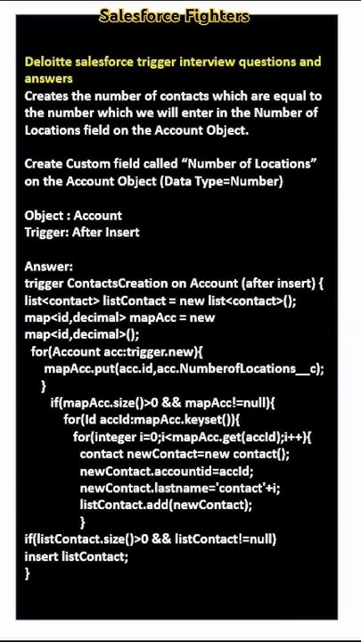 Deloitte Salesforce trigger interview questions and answers ? - YouTube