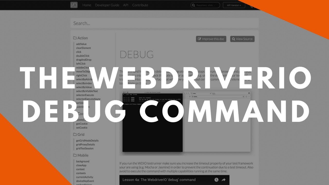 Lesson 4a The Webdriverio Debug Command Youtube 4449