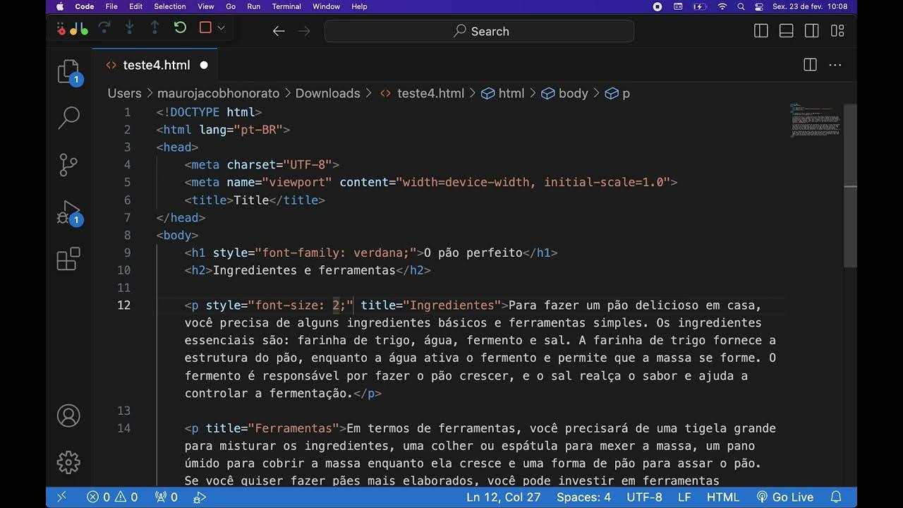 HTML Aula 03 atributo style ajustando font-size. - YouTube