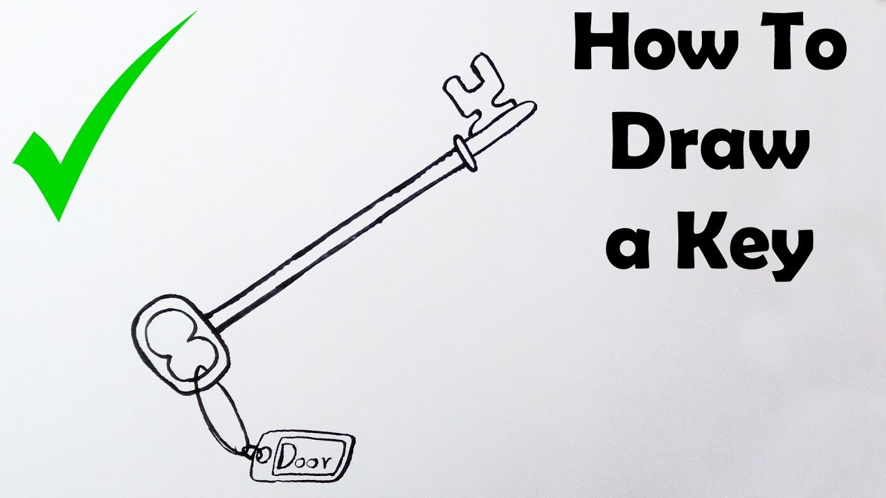 How to Draw a Key - SUPER EASY - For Kids - YouTube