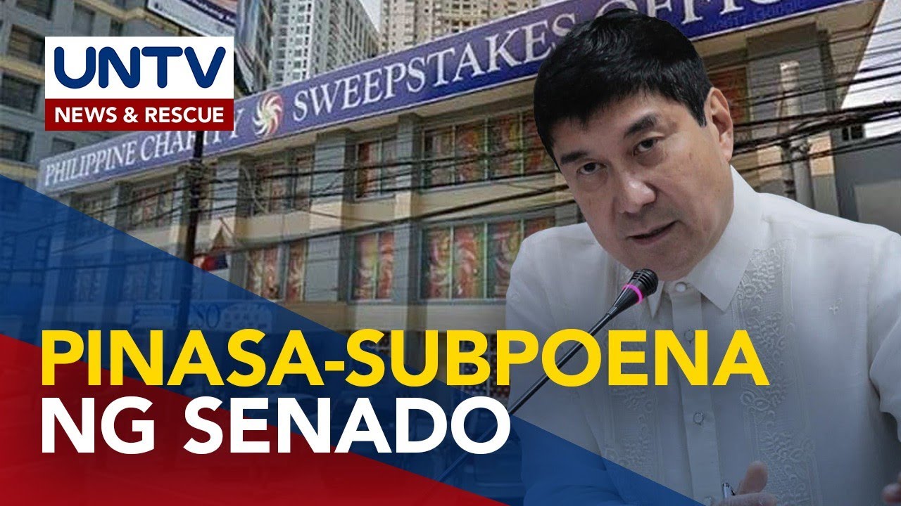 Chairman at Gen. Manager ng PCSO, pinasa-subpoena ng Senado - YouTube