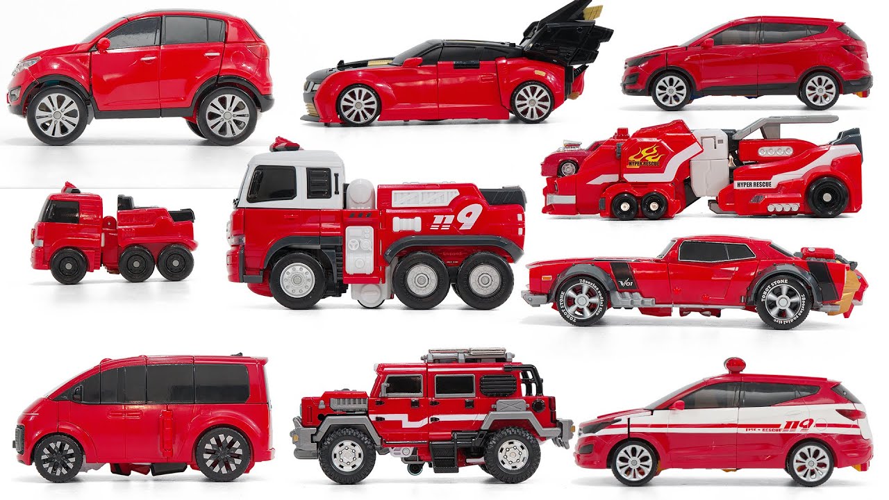 Red Tobot HellocarBot MiniForce HyperRescue All Red Car Mecha ...
