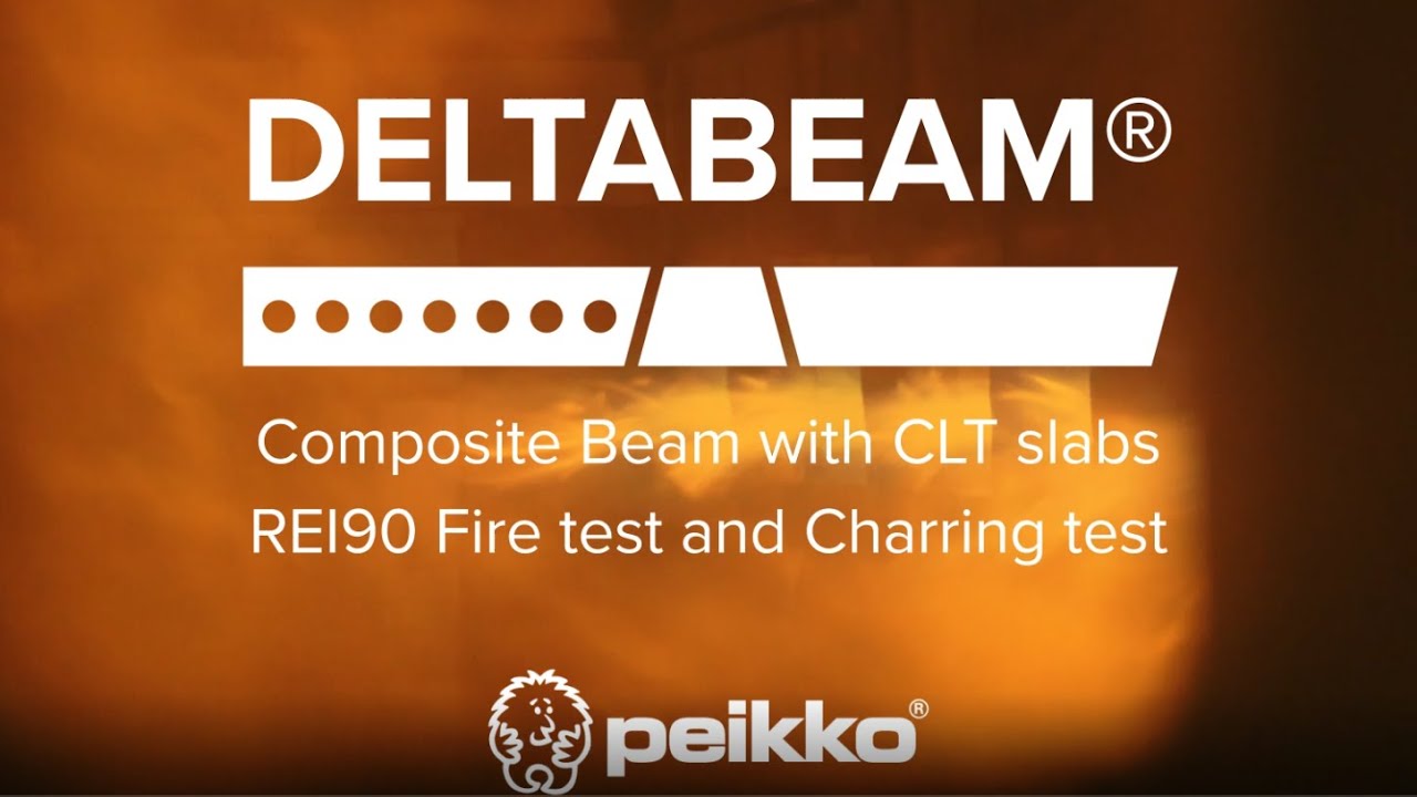 DELTABEAM® composite beam with CLT slabs REI90 fire test and charring ...