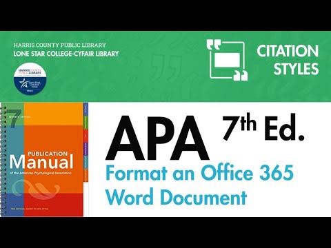 Format an Office 365 Word Document in APA 7 - YouTube