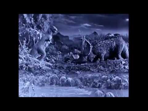 Dodelijk dino gevecht: Allosaurus VS Triceratops, scène uit de film ...