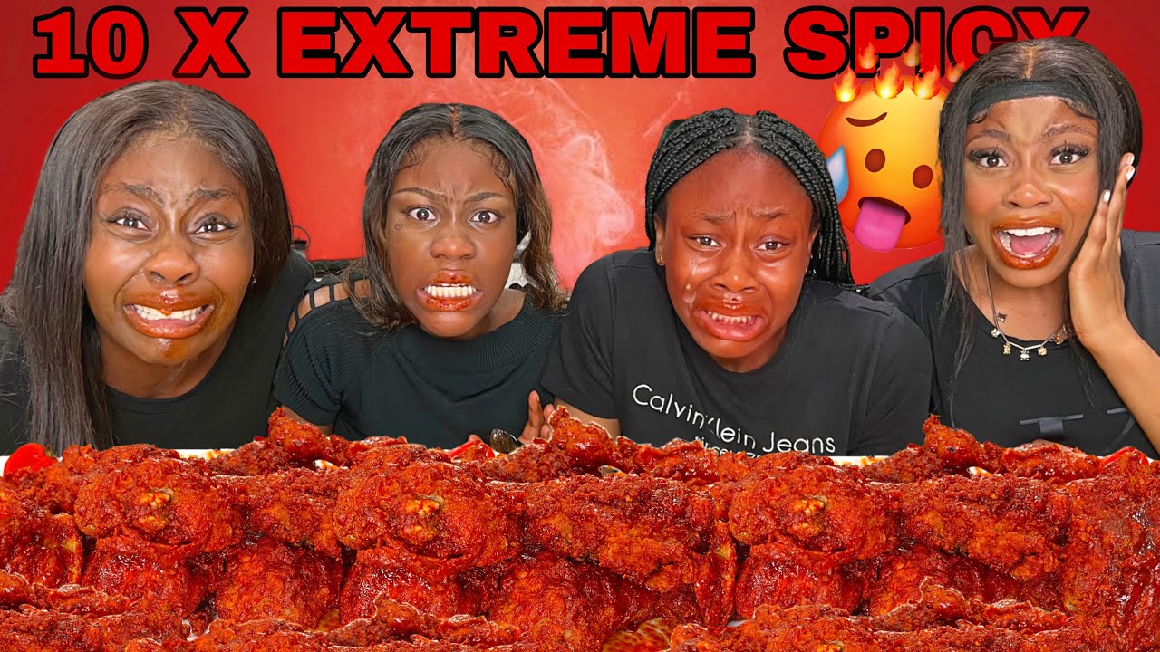 FIRST TO FINISH 10X EXTREME HOT FIRE SPICY CHICKEN IN 1 MINUTES WINS 🥵 ...