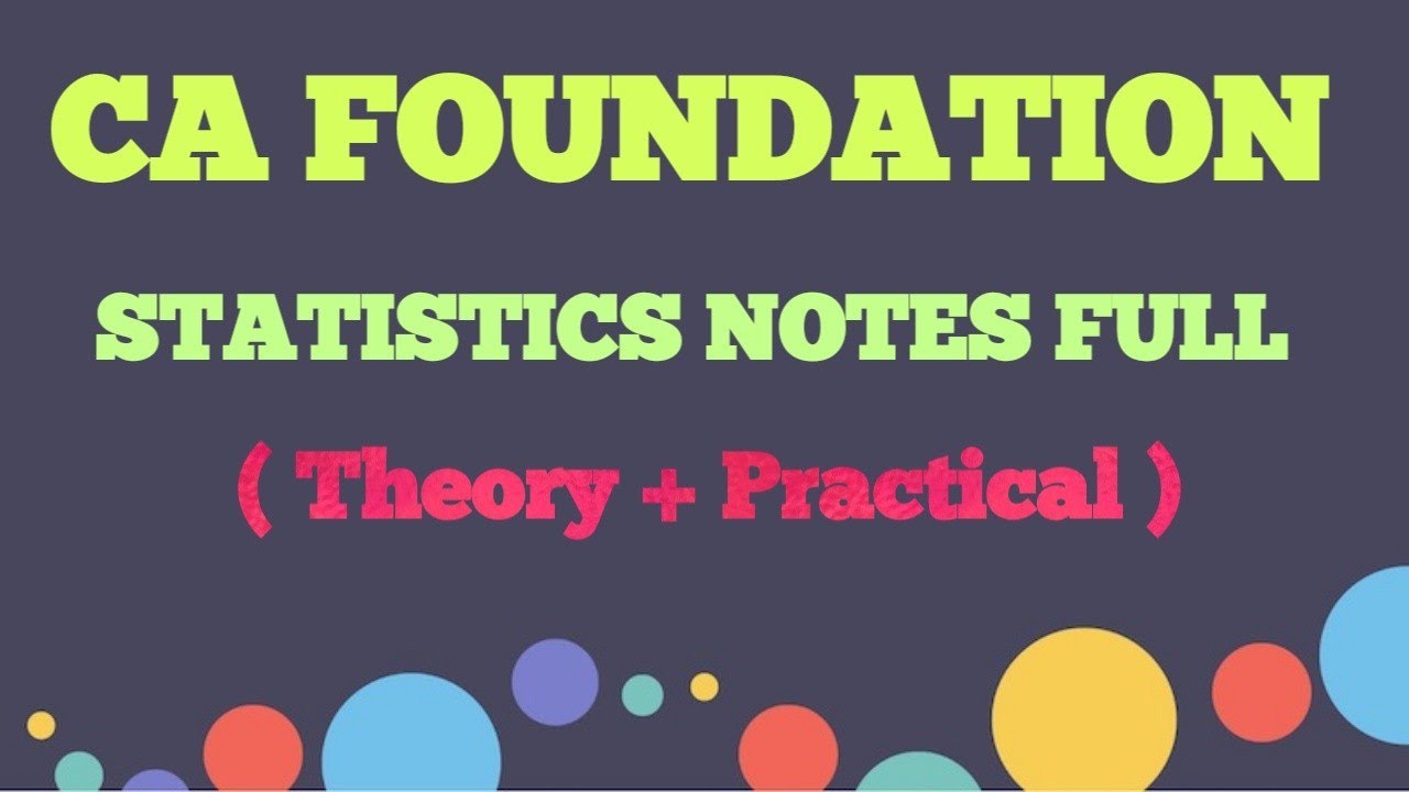 STATISTICS CA FOUNDATION COMPLETE NOTES | DEC 2020 | - YouTube