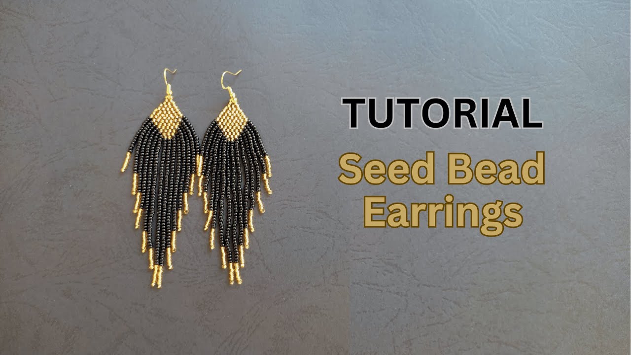 How to make seed bead earrings with fringes, Festive Beaded Earrings ...