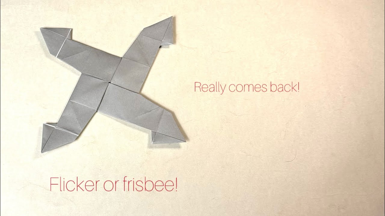 Origami Super Boomerang Frisbee/Flicker - Easy Origami - YouTube