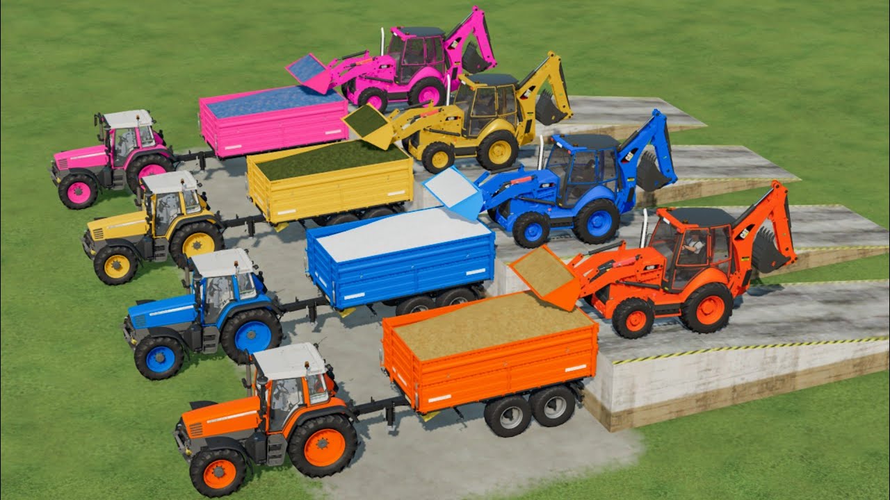 TRACTOR TROLLEY & JCB BACKHOE LOADERS IN FS22 | FARMING SIMULATOR 22 ...