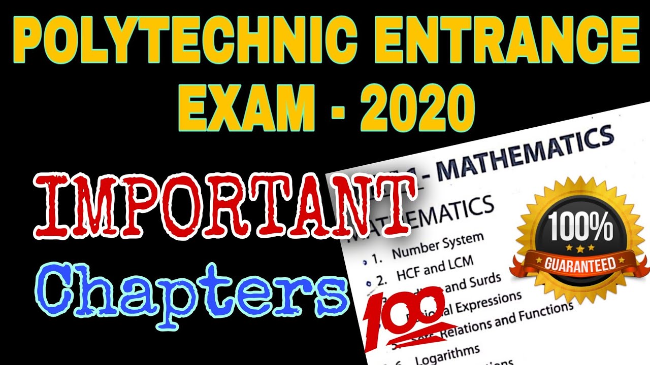 Polytechnic Entrance Exam Mathematics Important Chapter polytechnic polytechnic-entrance-exam-mathematics-important-chapter-polytechnic