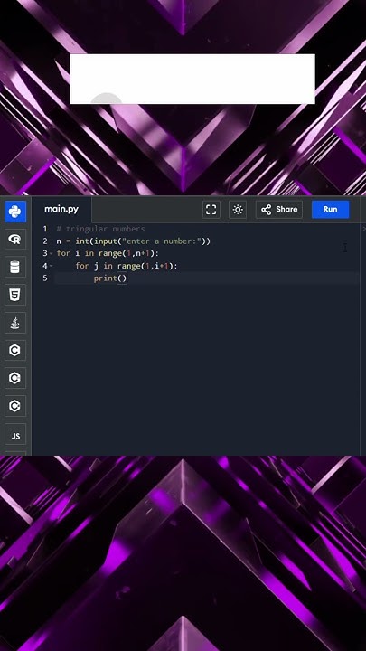 Triangular Pattern Code In Python Python Coding Python