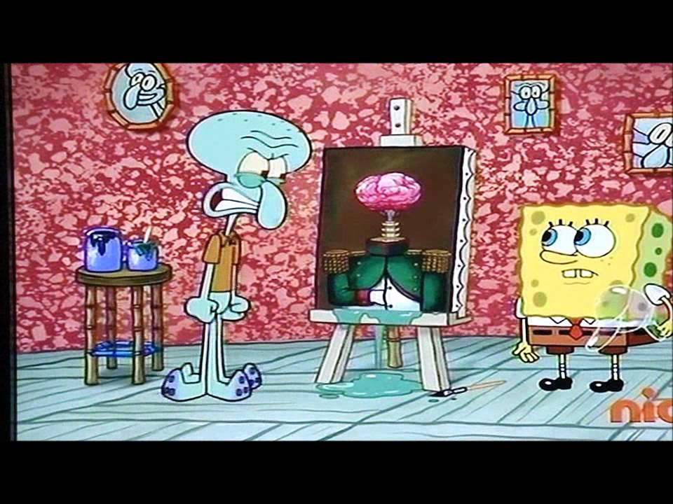 Spongebob-Oh my look at that time to go to work, squidward's brain ...