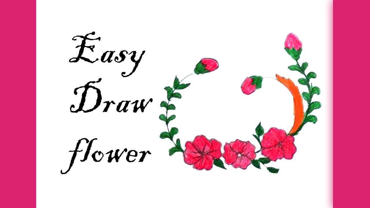 Easy Flower drawing design and Painting | Mano Drawing Tips - YouTube