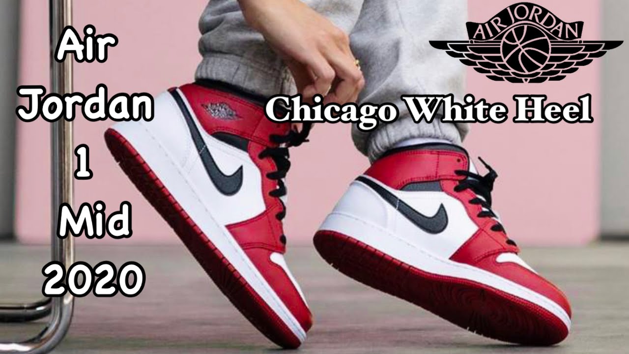 Air Jordan 1 Mid Chicago White Heel 2020 | Detailed look - YouTube