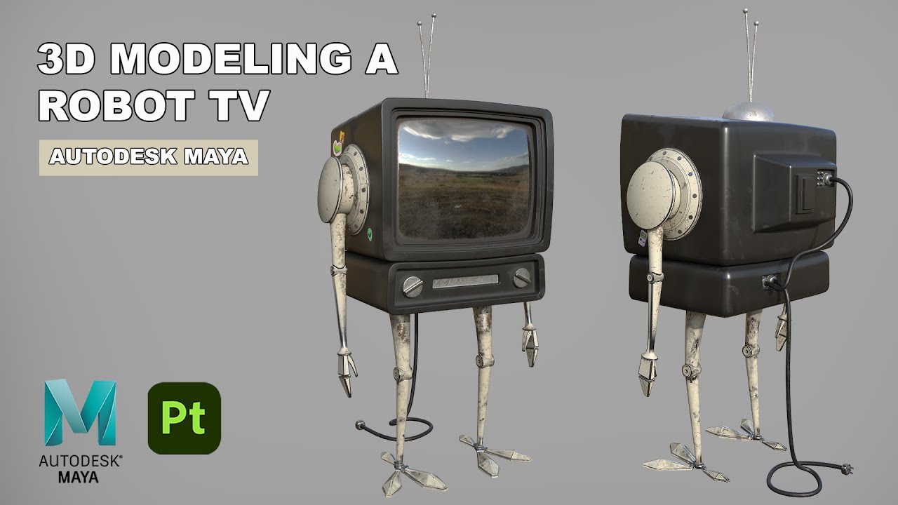 3D modeling a Robot-TV using Autodesk Maya 2022 | Speed Modeling - YouTube