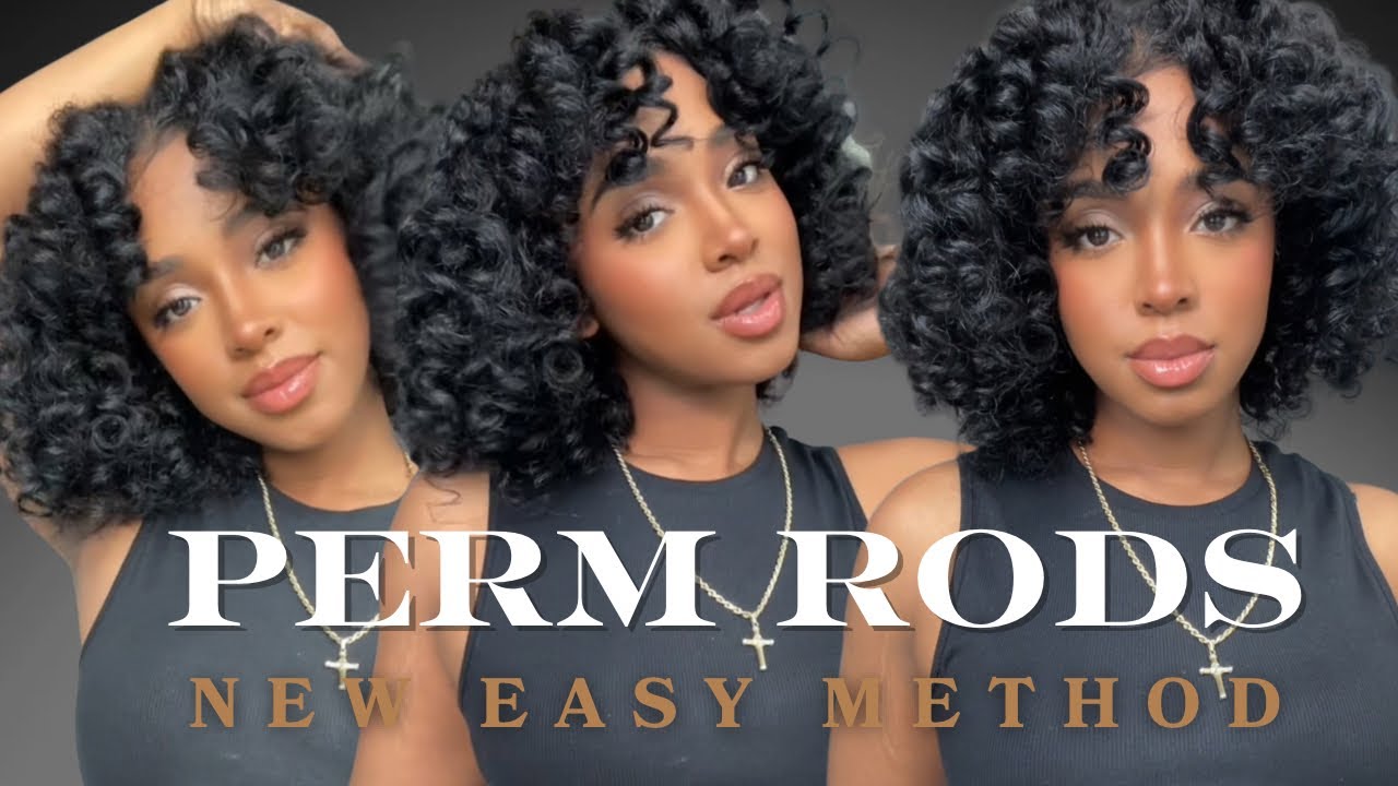 How To The Easiest Perm Rod Set On Natural Hair |Full Bouncy Curls In ...