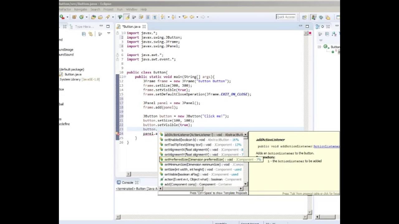 How to Create a BUtton in Java Eclipse - YouTube
