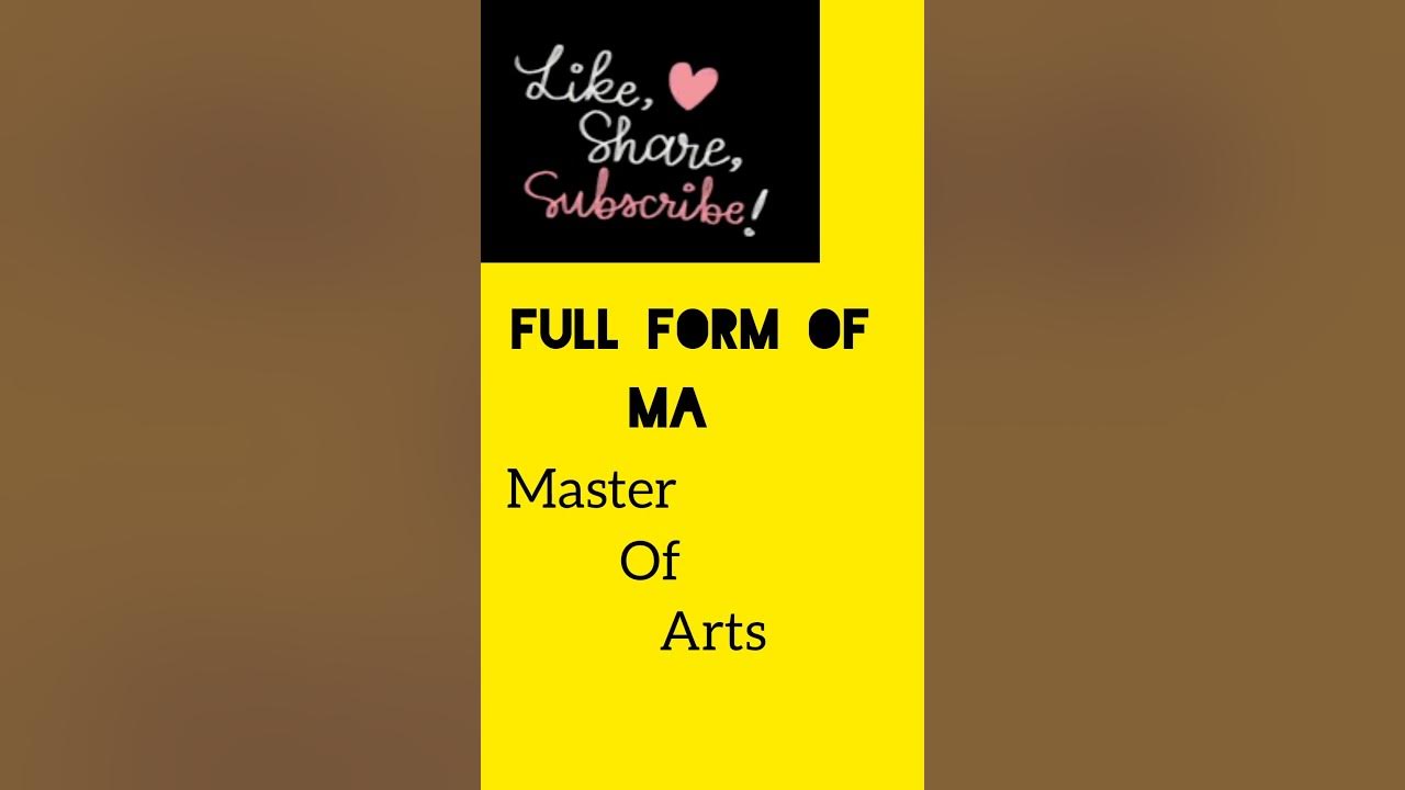 Full Form Of MA informative page shorts YouTube full-form-of-ma-informative-page-shorts-youtube