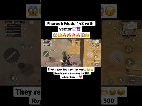 Pharaoh Mode 1v3😈with Vector☠️😈🔥🔥🔥🔥👻😱😱😱🔥🔥 #pharaoh #bgmi #clutch - YouTube