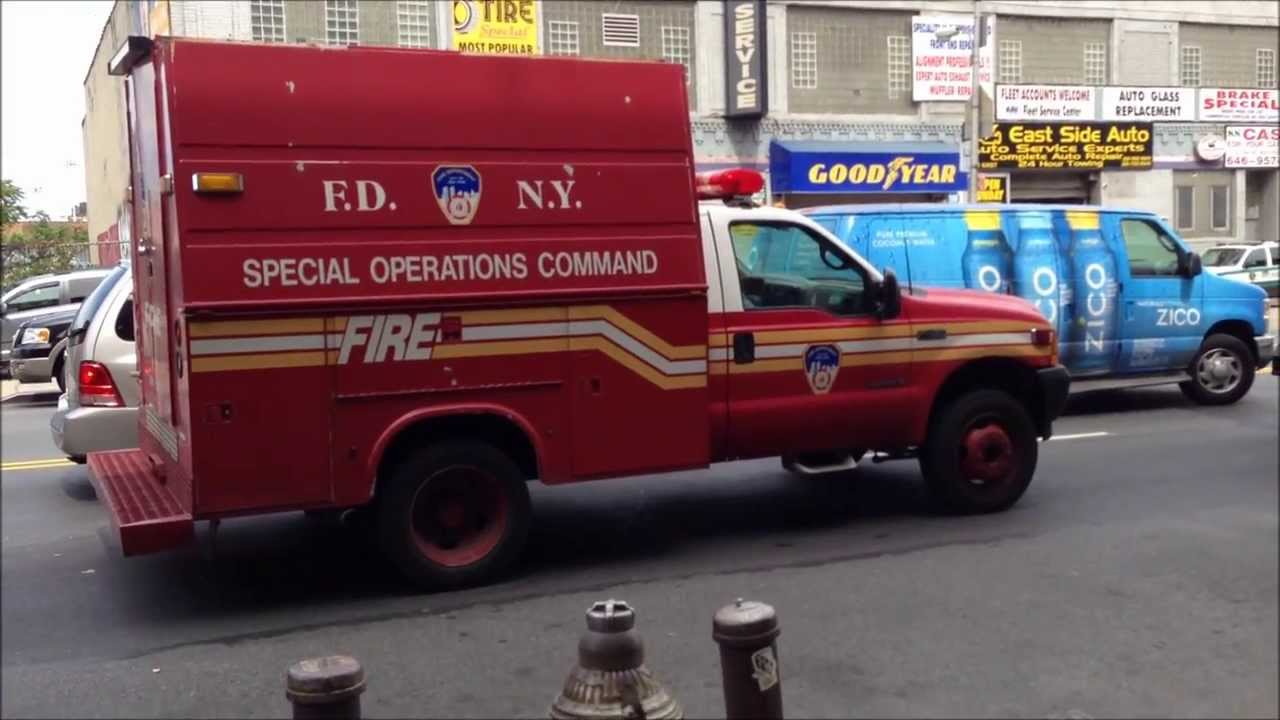 FDNY SPECIAL OPERATIONS COMMAND UNIT ON E. 125TH ST. IN HARLEM AREA OF ...
