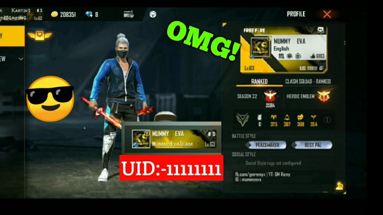 OMG! Uid 11111111 rare uid in the world op Garena Free Fire [BLADE ...