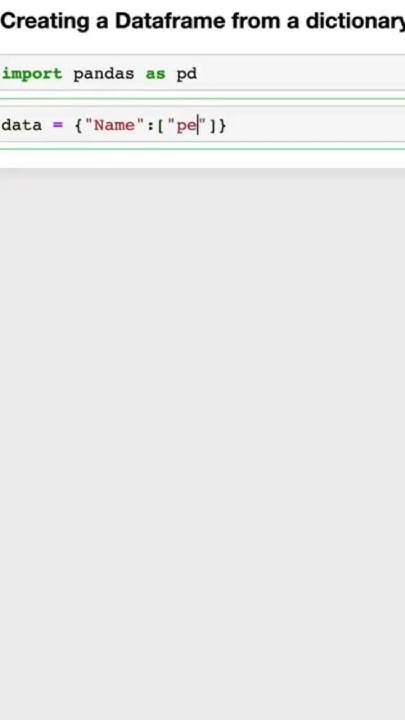 Creating DataFrame In PANDAS Library - YouTube