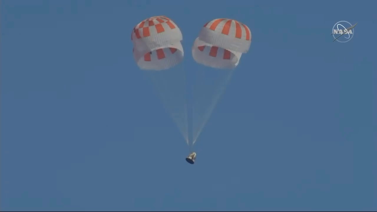 SpaceX crew dragon demo-1 re-entry and splashdown - YouTube