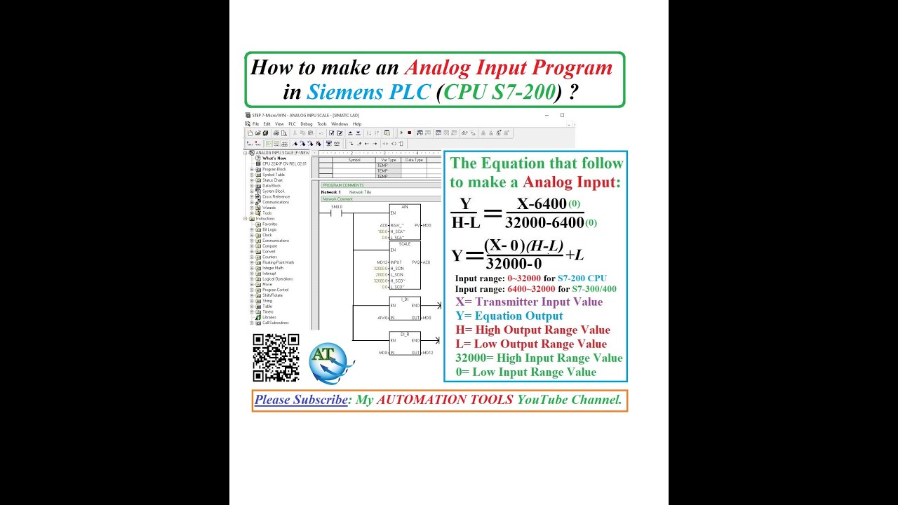 How To Make An Analog Input Program Scaling In Siemens PLC S7 200 By