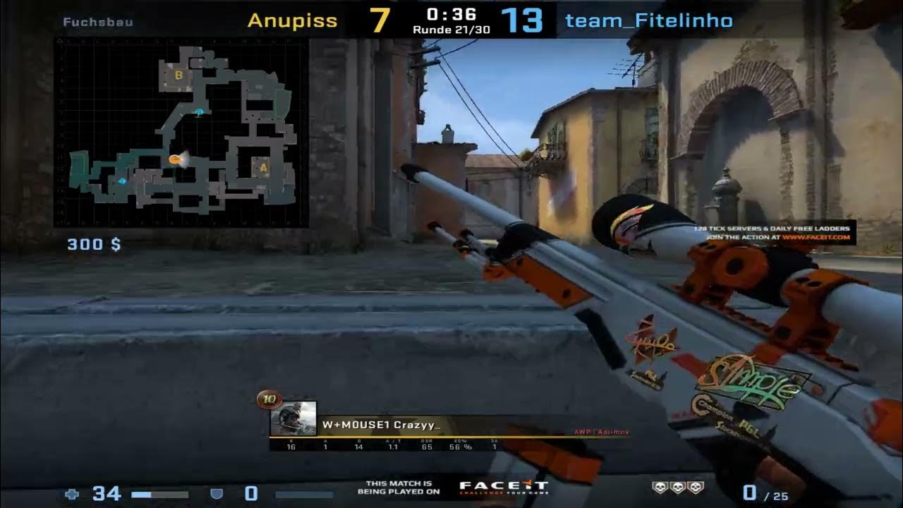 CS:GO Faceit 1v5 Clutch Inferno with AWP - YouTube