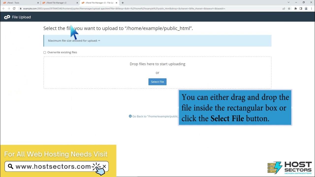 How To Upload Files Via The Cpanel File Manager With Hostsectors Youtube