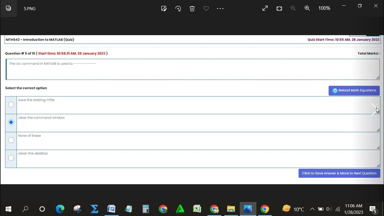MTH643( MATLAB) Quiz # 1 ( lecture 9 to 10) Part # 1|| 2023 || Virtual University Of Pakistan ...