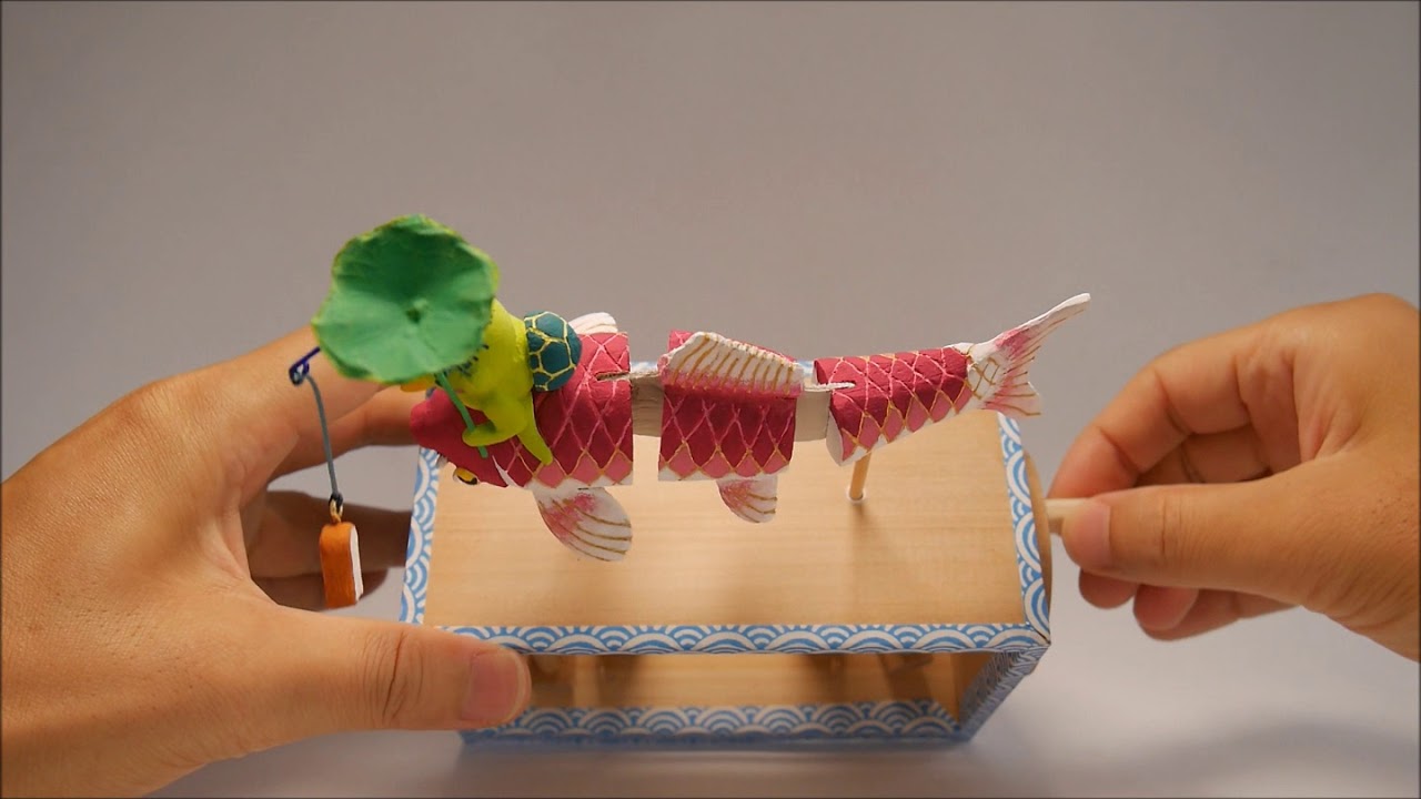Simple Automata:A carp and kappa(japanese water sprite) 偏心輪で動くコイに乗った少年 ...