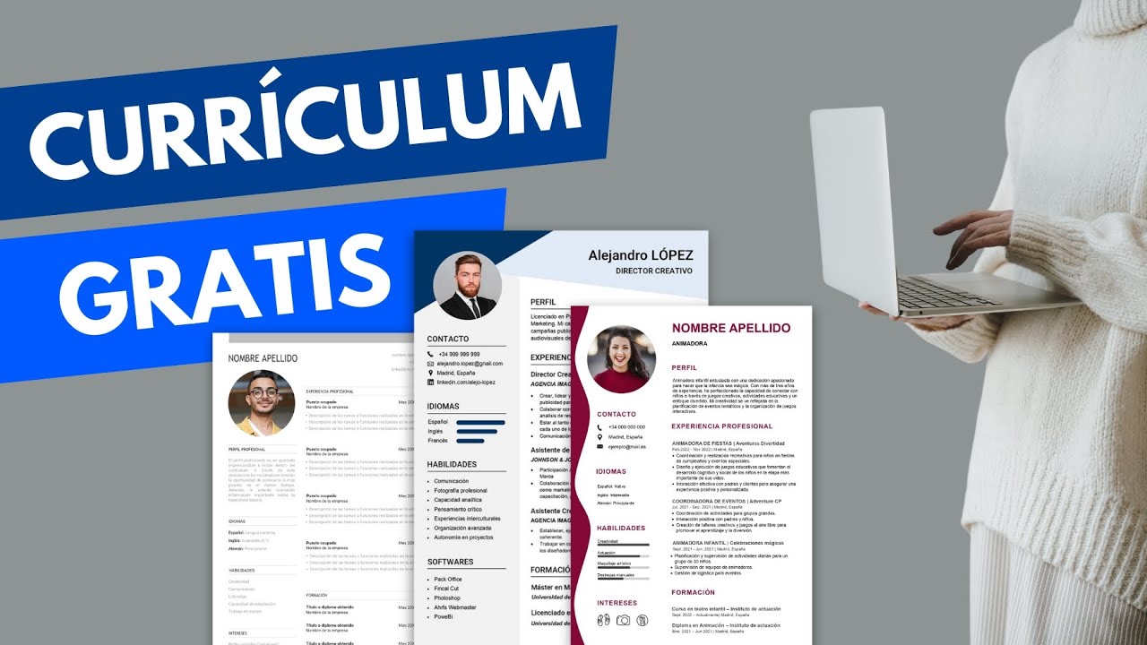 Curriculum Vitae GRATIS - Descargar Plantillas de CV editables - YouTube