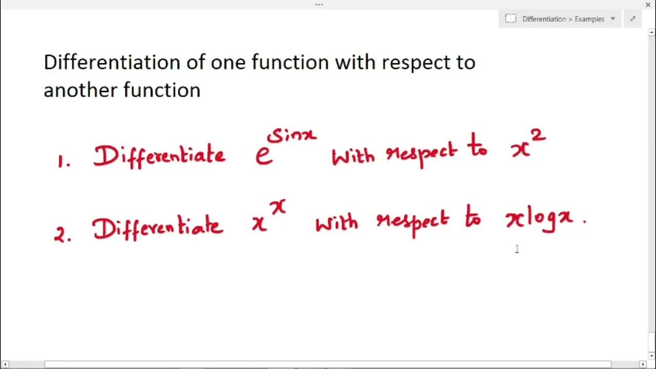 Differentiation of one function with respect to another function | Examples | Differential ...