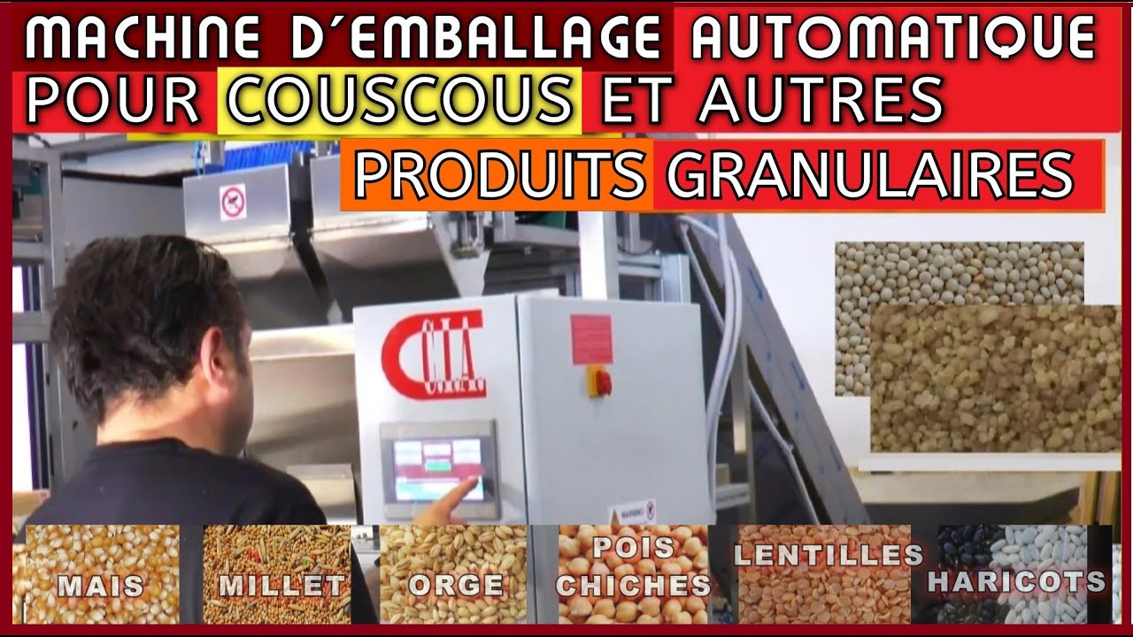 Machine d’emballage pour Couscous et autres produits granulaires - YouTube