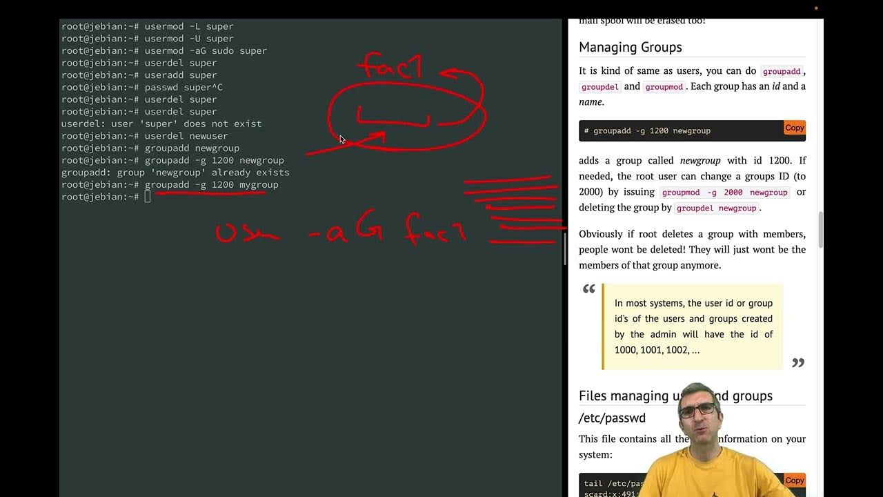 LPIC 1 - 57 - 107.1 (1/2) - Managing Users and Groups in Linux (adding, deleting and modifying ...