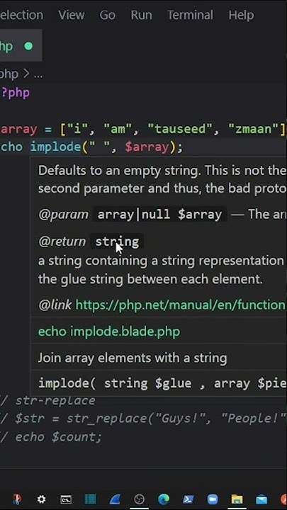 Implode 15 👌 Top 100 Php Function Used In 2022 Shorts Youtube