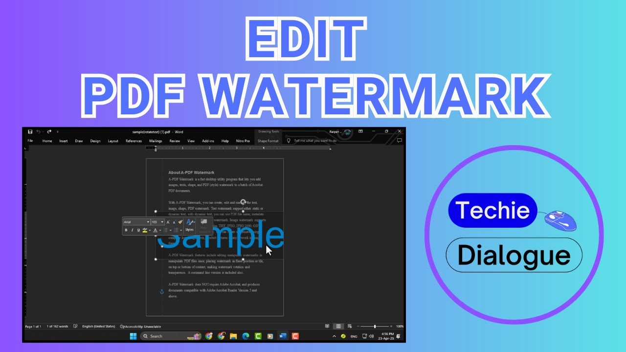 How To Edit Watermark In Pdf File - Simple Steps - YouTube