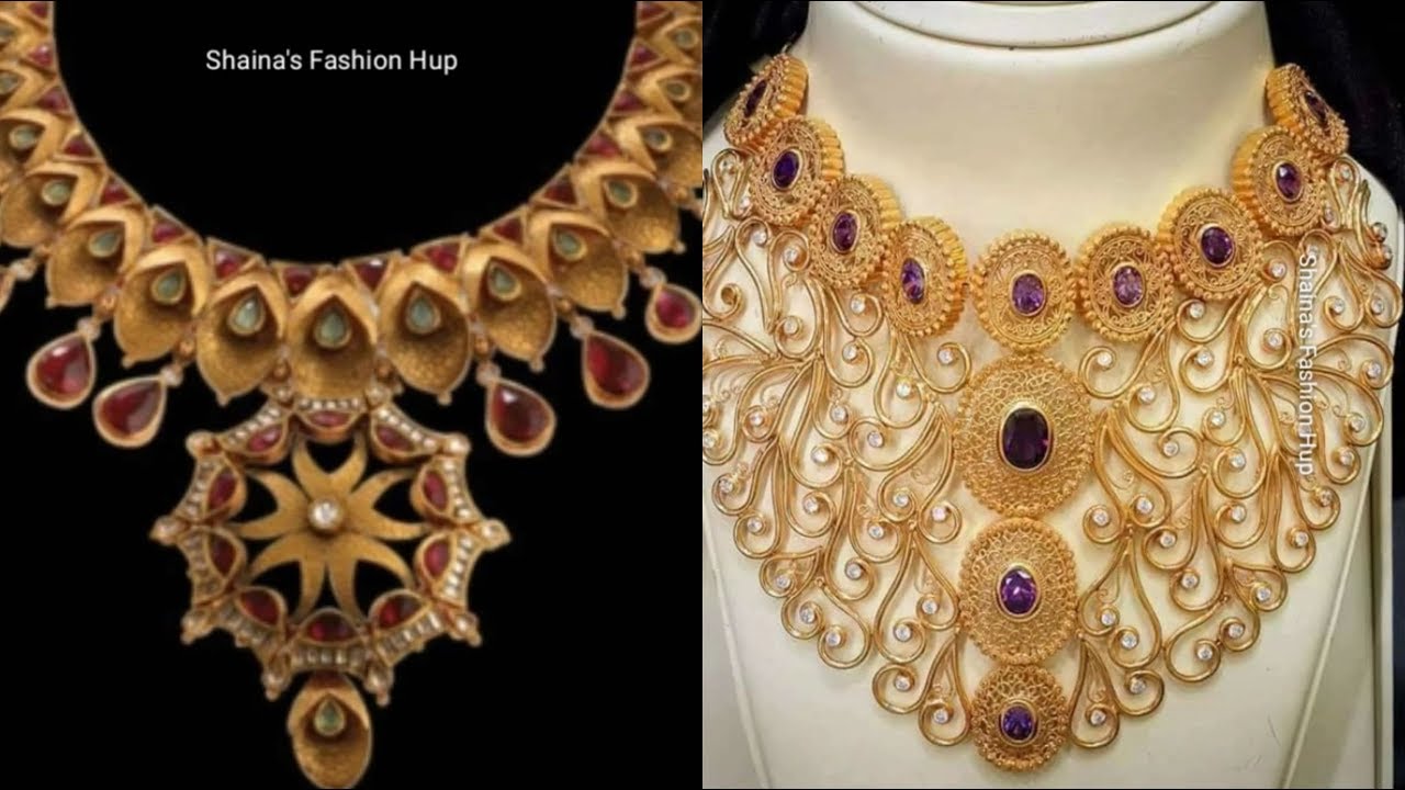 Beautiful Gold Chokar And har design collection - YouTube