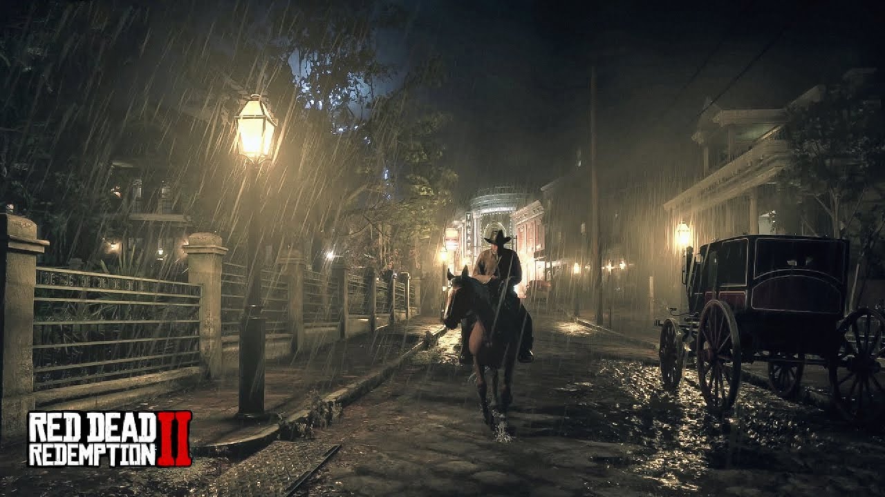 Walking in Thunderstorm at Night in Red Dead Redemption 2 | RDR2 ASMR ...