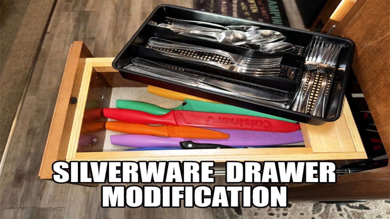 RV Silverware Drawer Space Saver and Safety Modification (I also show ...