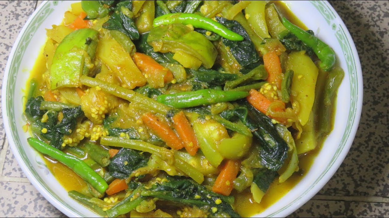 পুইশাক দিয়ে সবজি। puishak diye shobji - YouTube