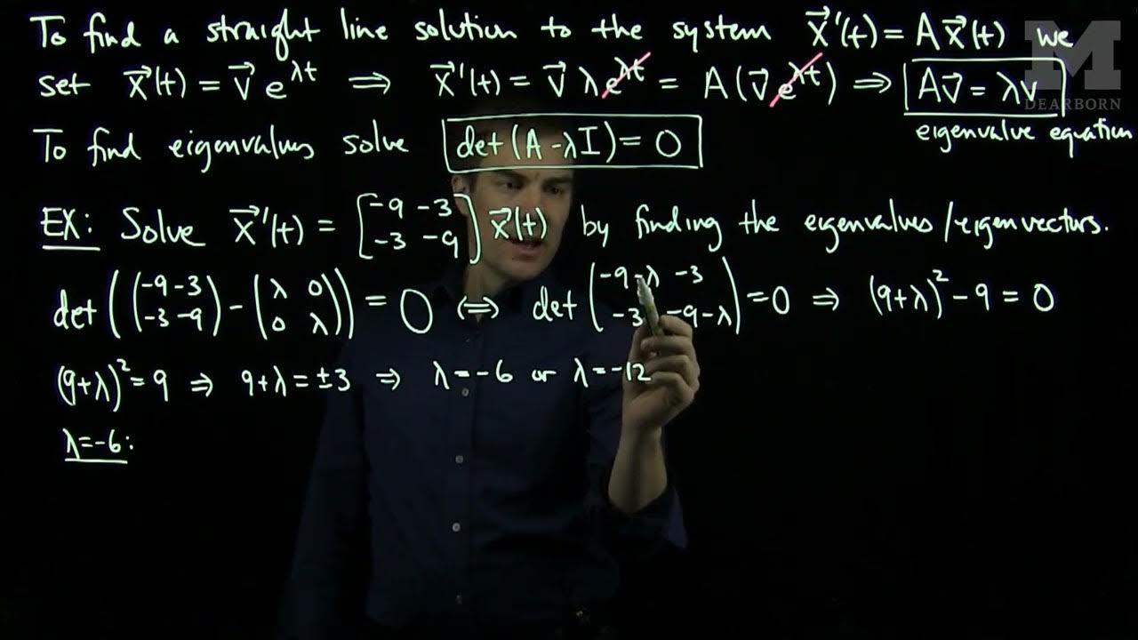 The Eigenvalue Method to Solve Systems Real Eigenvalues - YouTube